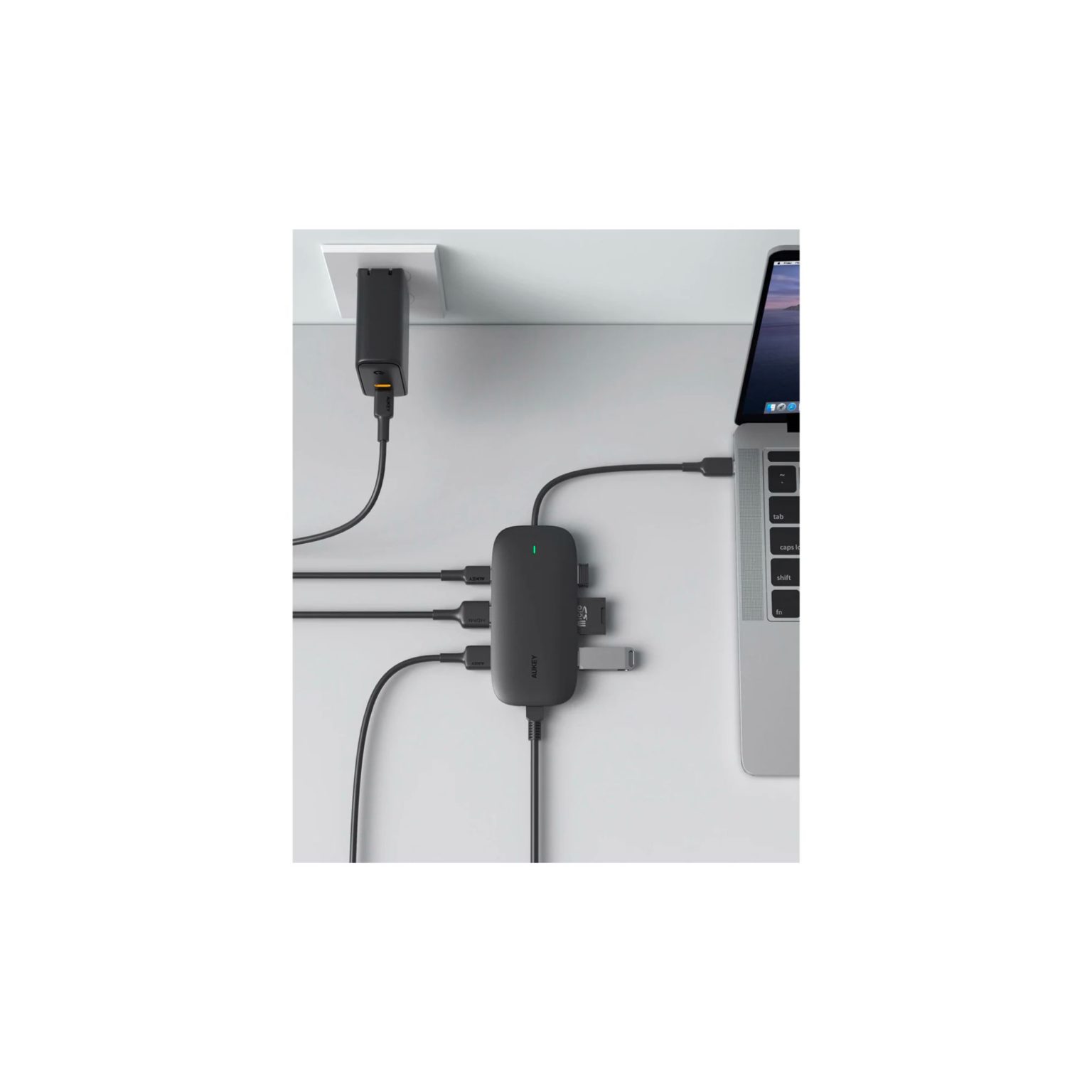 AUKEY 8 in 1 USBC Hub with Ethernet Port, 4K USB C to HDMI - Black ...