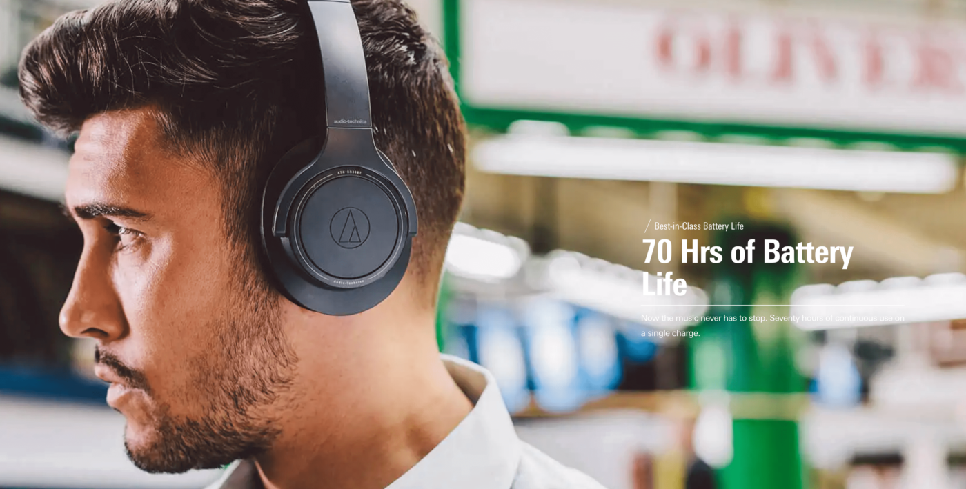 Audio Technica ATH-SR30BT Wireless Over-Ear Headphones Black - Urban Gadgets PH